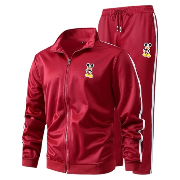 Shirts | Mens Mickey Mouse Tracksuit Burgundy | Poshmark
